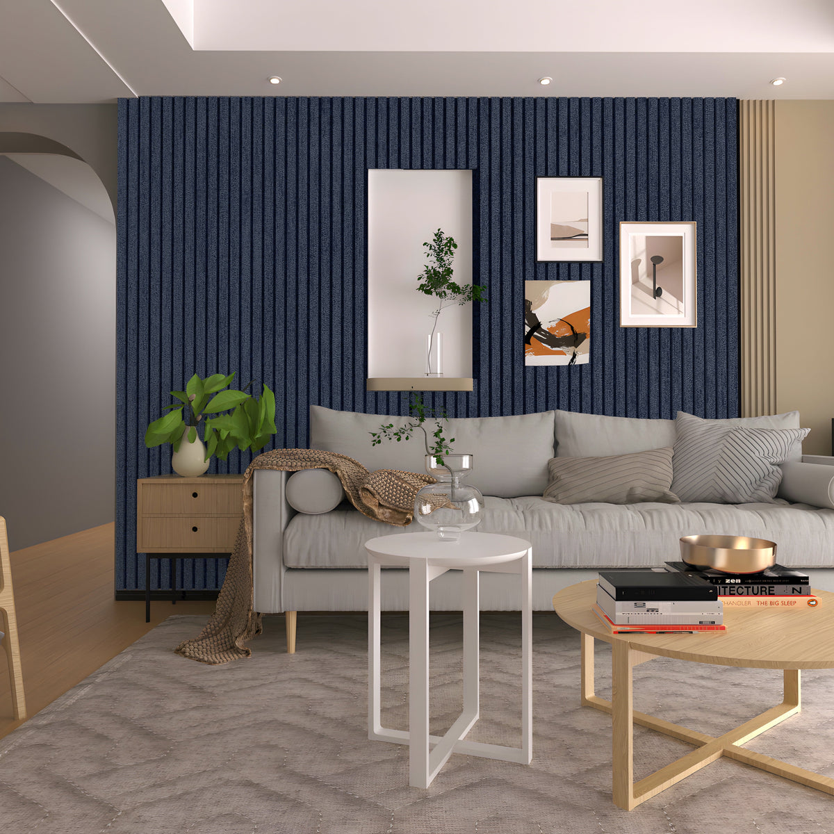 Navy Blue Frosted Effect Slat Wall Panel – Wall Panels Orlando